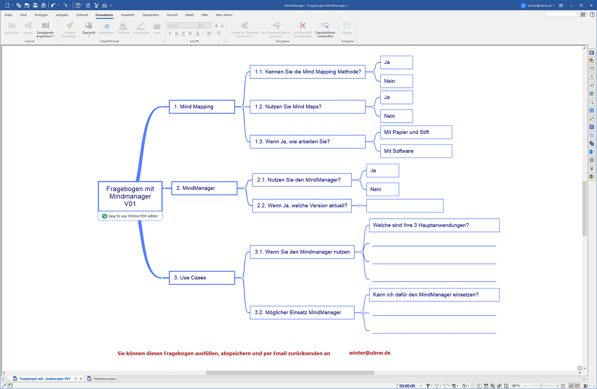 In 3 Schritten von der Mindmap zur ausfüllbaren PDF